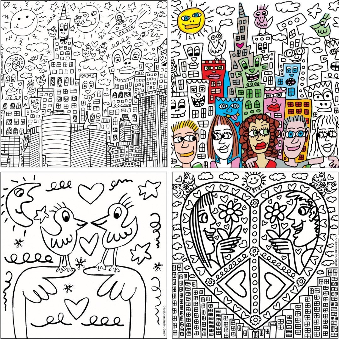 Fridolin Coloring Art Kit 4 Coloring Pages with Frame 15x15 cm James ...