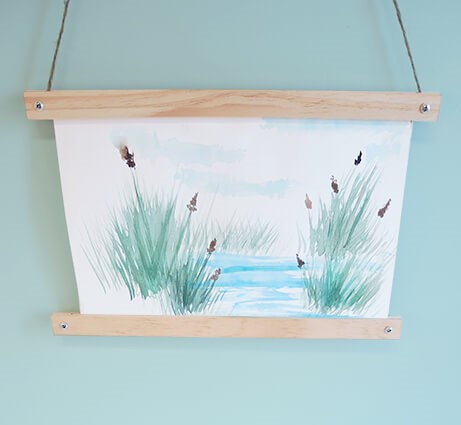 Verf de natuur met een waaierpenseel en aquarelverf