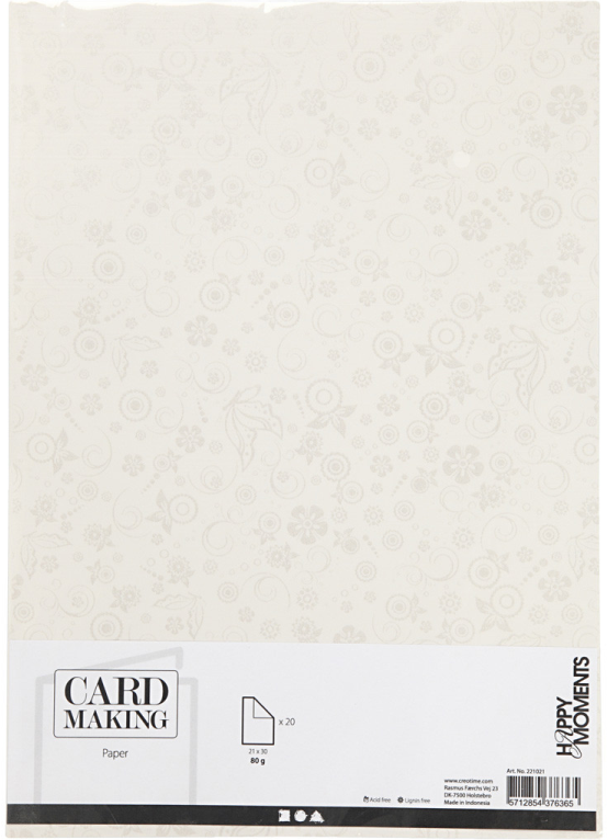 CC Paper, off-white, A4, 210x297 mm, 80 g, 20 sheet/ 1 pack iHobby