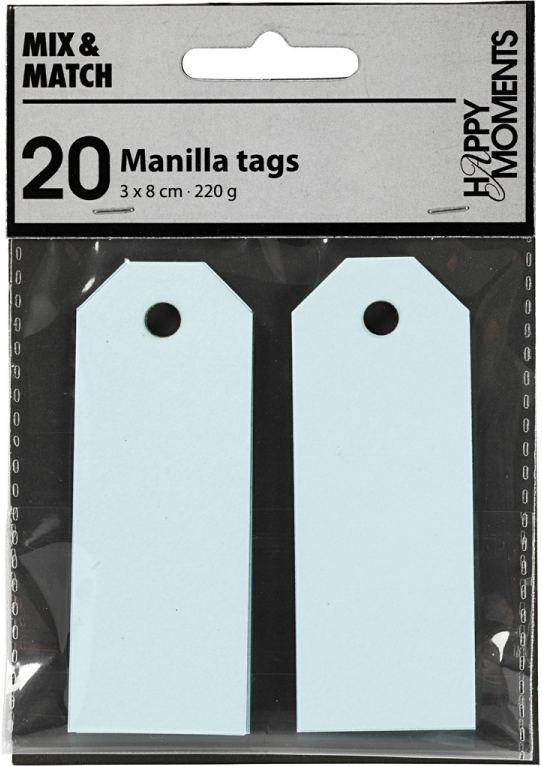 Manila Labels 3x8 cm Light Blue 20 pieces iHobby