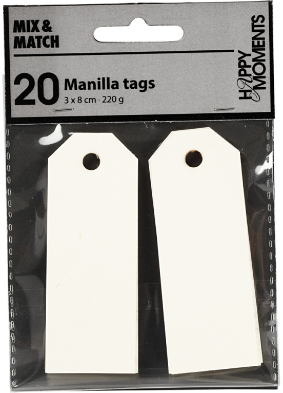 Manila Labels 3x8 cm Off-White 20 pieces iHobby