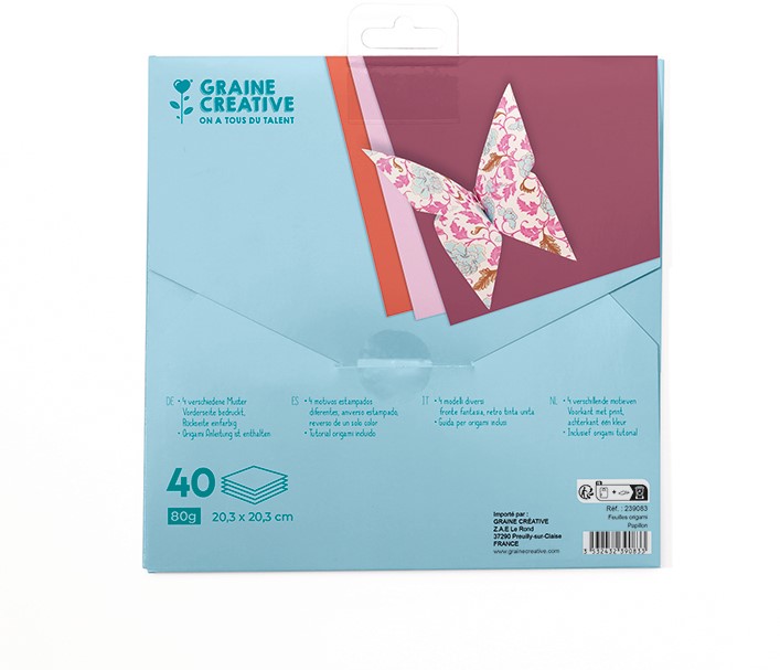 GC Origami Paper Set 20x20 cm 40 sheets - Butterflies iHobby