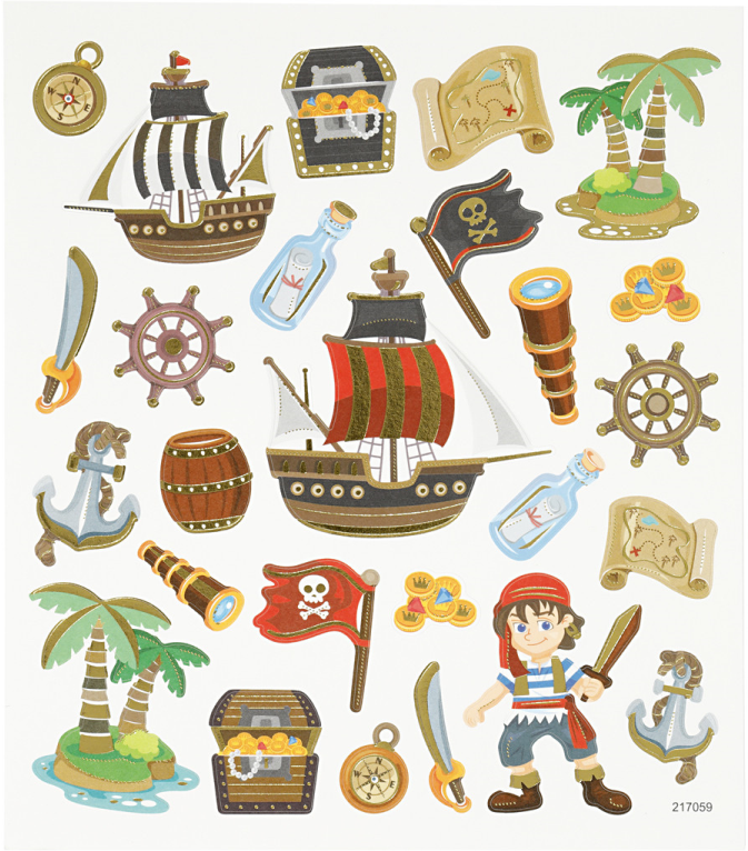CC Stickers, pirates, 15x16,5 cm, 1 sheet iHobby