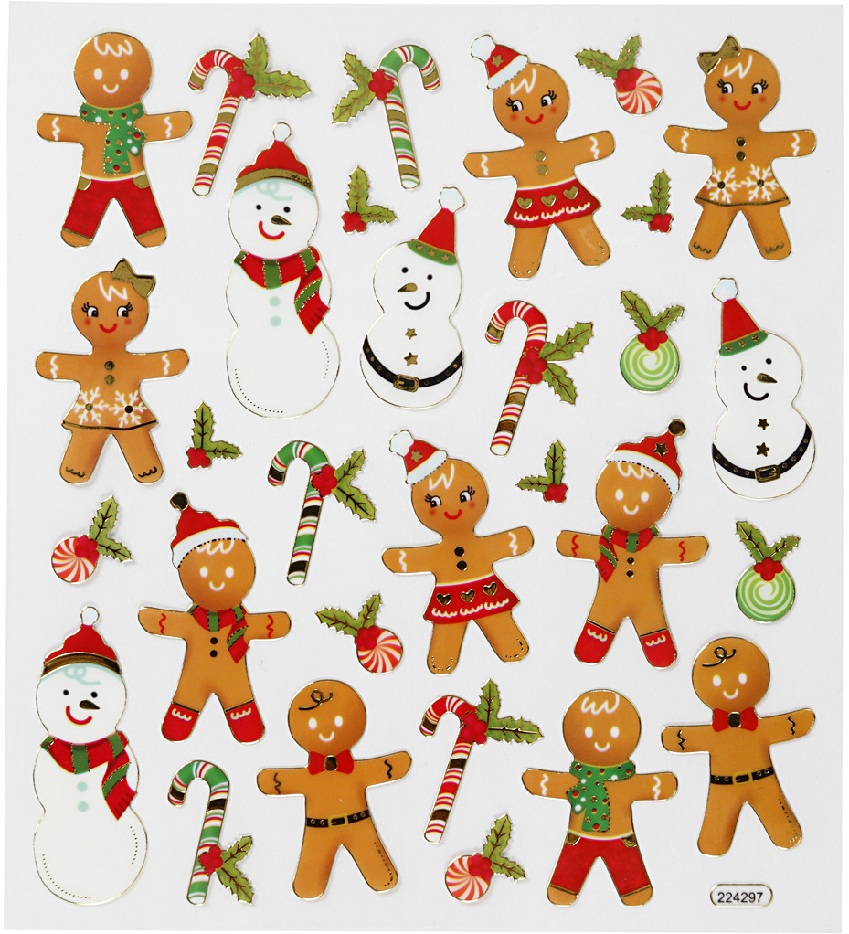 CC Stickers, gingerbread men and women, 15x16,5 cm, 1 sheet iHobby
