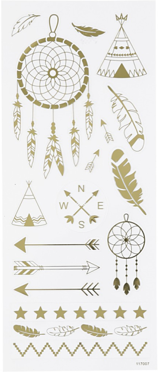 CC Stickers, gold, Native American, 10x24 cm, 1 sheet iHobby