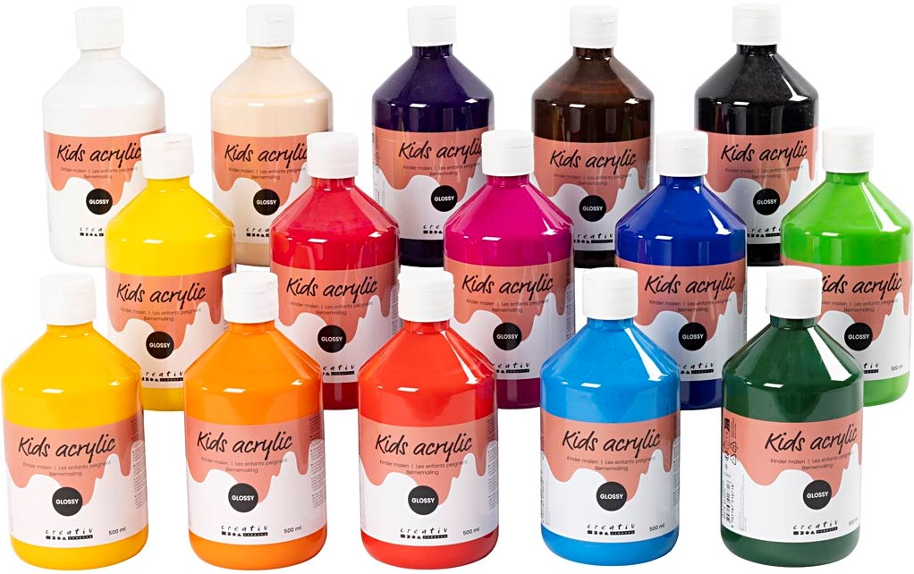 CC Acrylic Paint Glossy, assorted colours, 15x500 ml/ 1 box iHobby