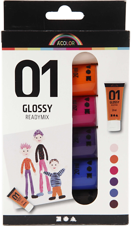 A-Color Acrylic Paint Glossy, 6 Secondary Colours 6x20 ml iHobby