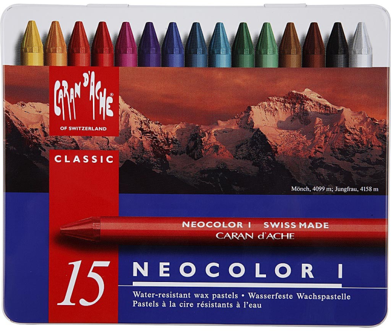 CC Neocolor I Crayons, assorted colours, L: 10 cm, thickness 8 mm, 15 ...