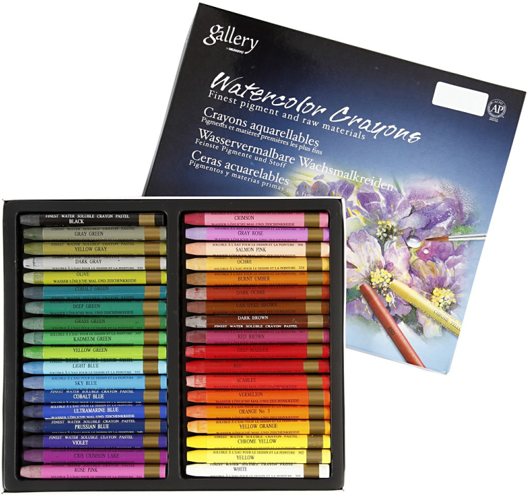 Gallery Aqua Crayons Watercolor Crayon Set 36 pieces iHobby