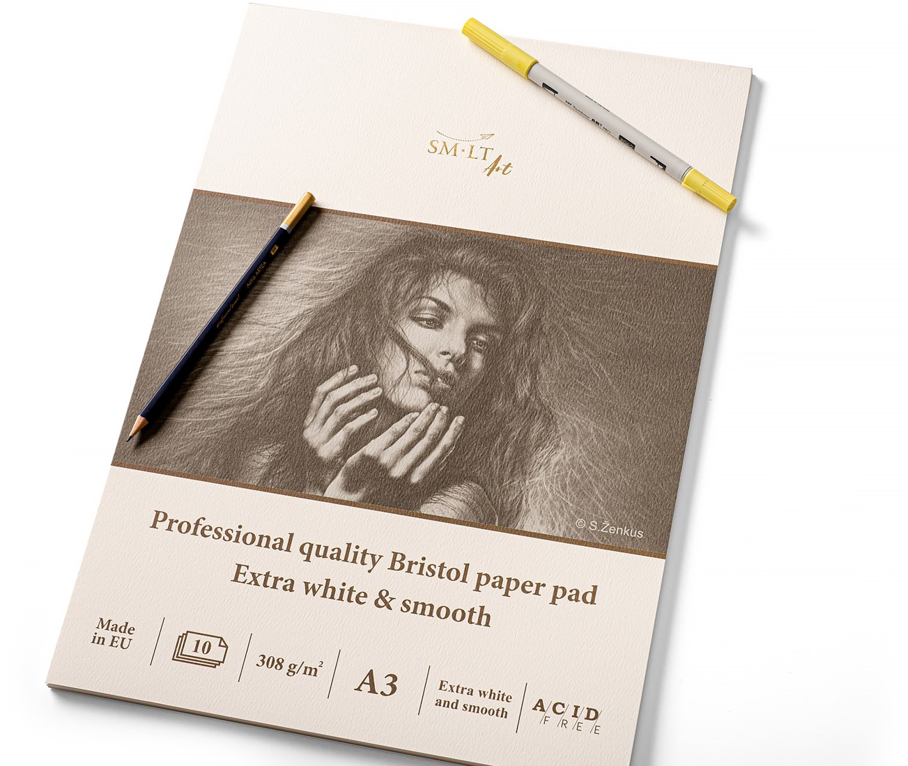 SMLT Drawing Pad Professional Bristol A3 308gr 10 sheets iHobby