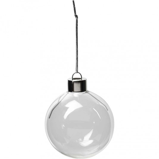CC Glass Ornaments, transparent, H: 6,9 cm, Dia. 5,9 cm, 8 pc/ 1 pack ...