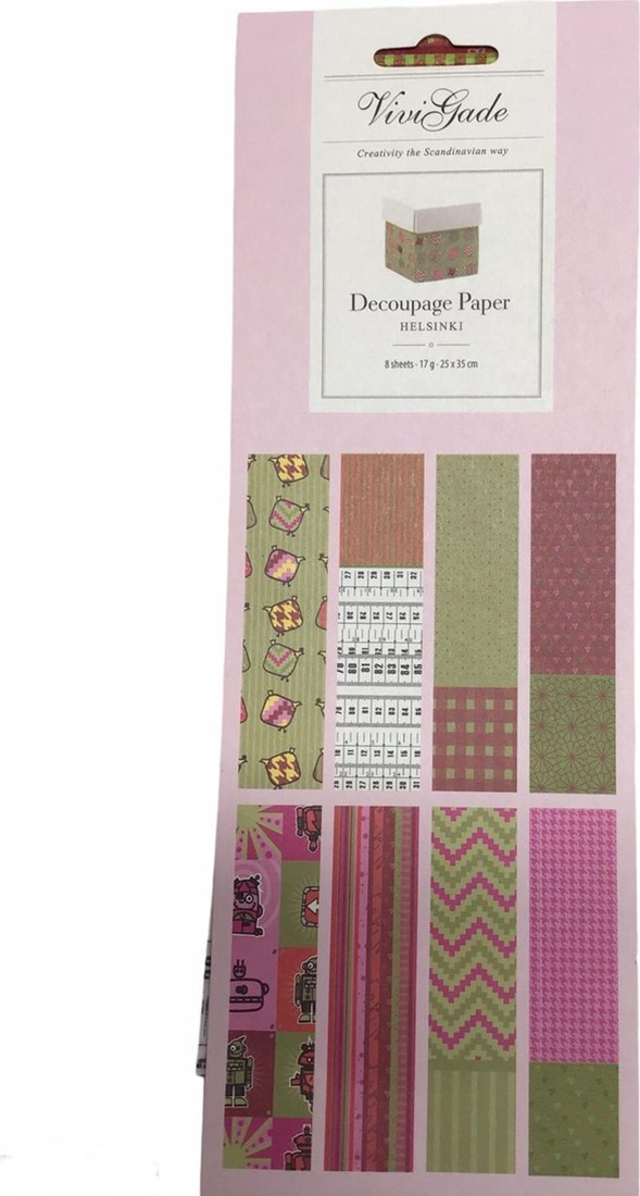 CC Decoupage Paper Various Patterns 25 x 35 8 sheets iHobby