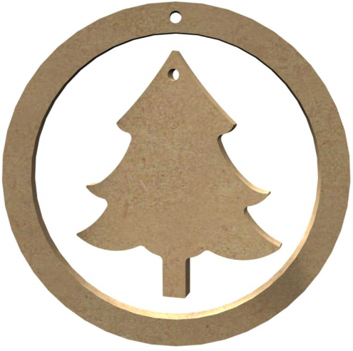 Gomille MDF Figure Christmas Tree in Ring 12 cm iHobby