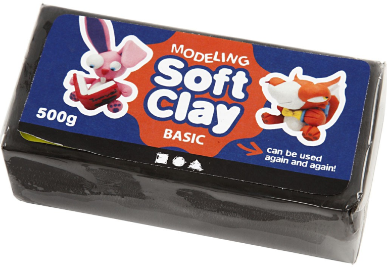 CC Modelling Clay, black, size 13x6x4 cm, 500 g/ 1 pack iHobby