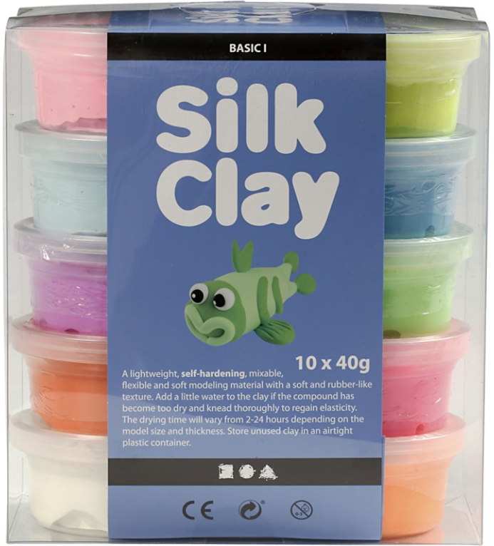 CC Silk Clay®, assorted colours, Basic 2, 10x40 g/ 1 pack iHobby