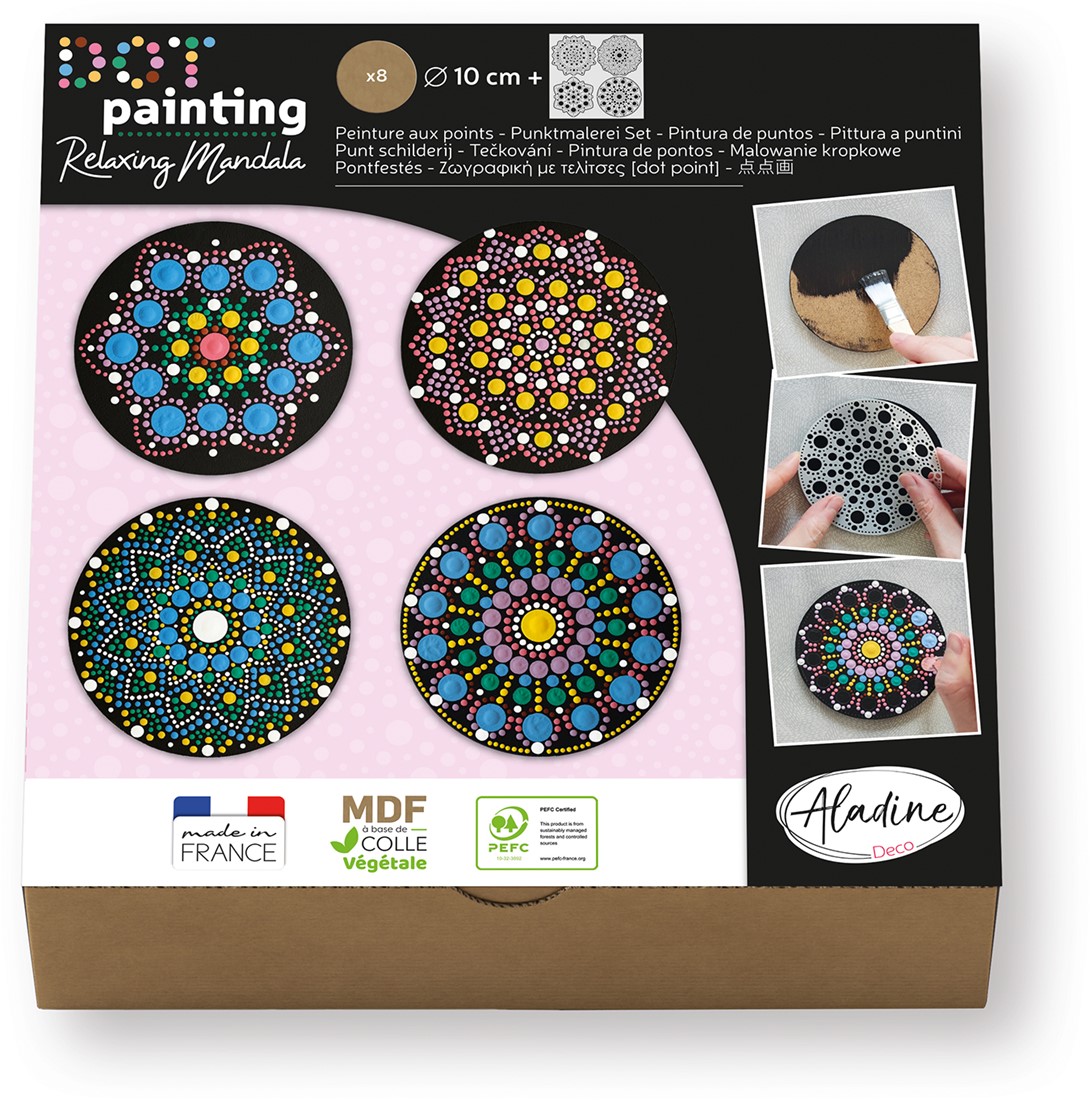 Aladine Dot Painting Set 8 Rings 10cm iHobby