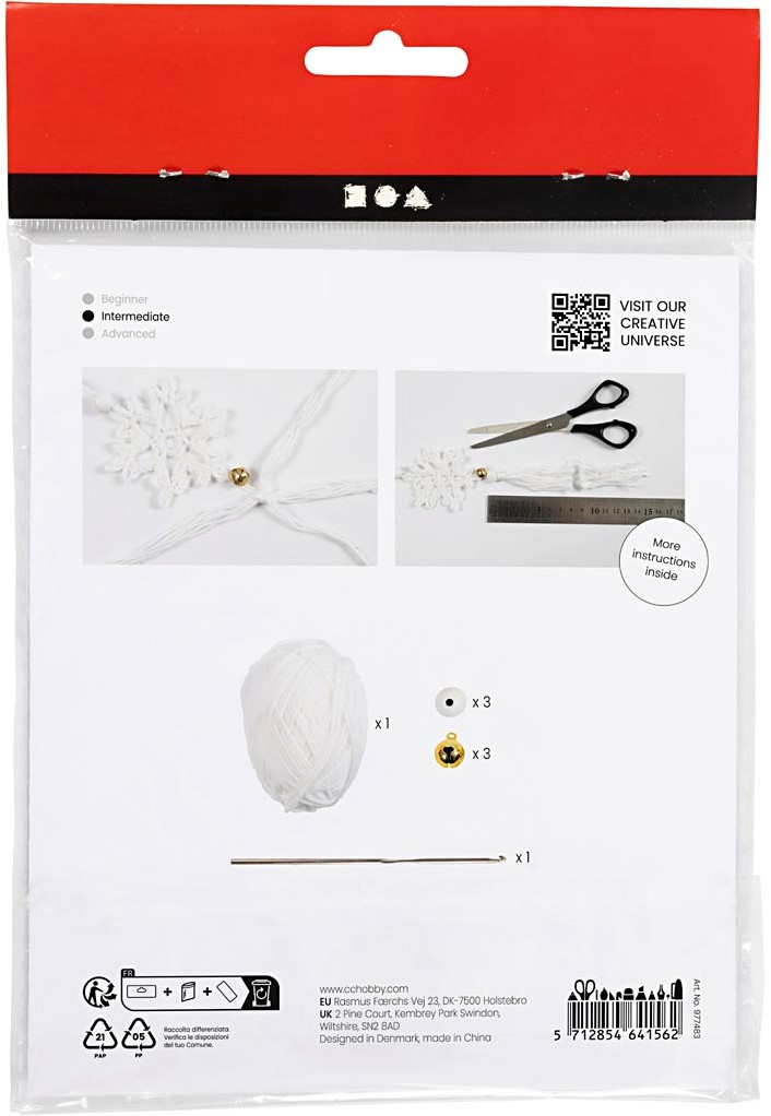 CC Mini Craft Kit Crochet , white, Snowflakes, 1 pack iHobby