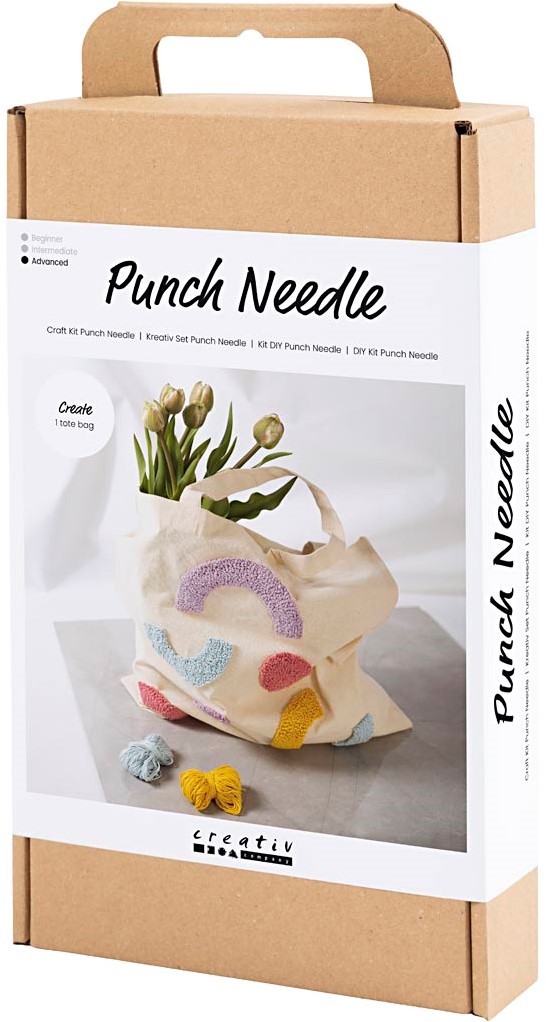 CC Craft Kit Punch Needle, pastel colours, Tote bag, 1 pack iHobby