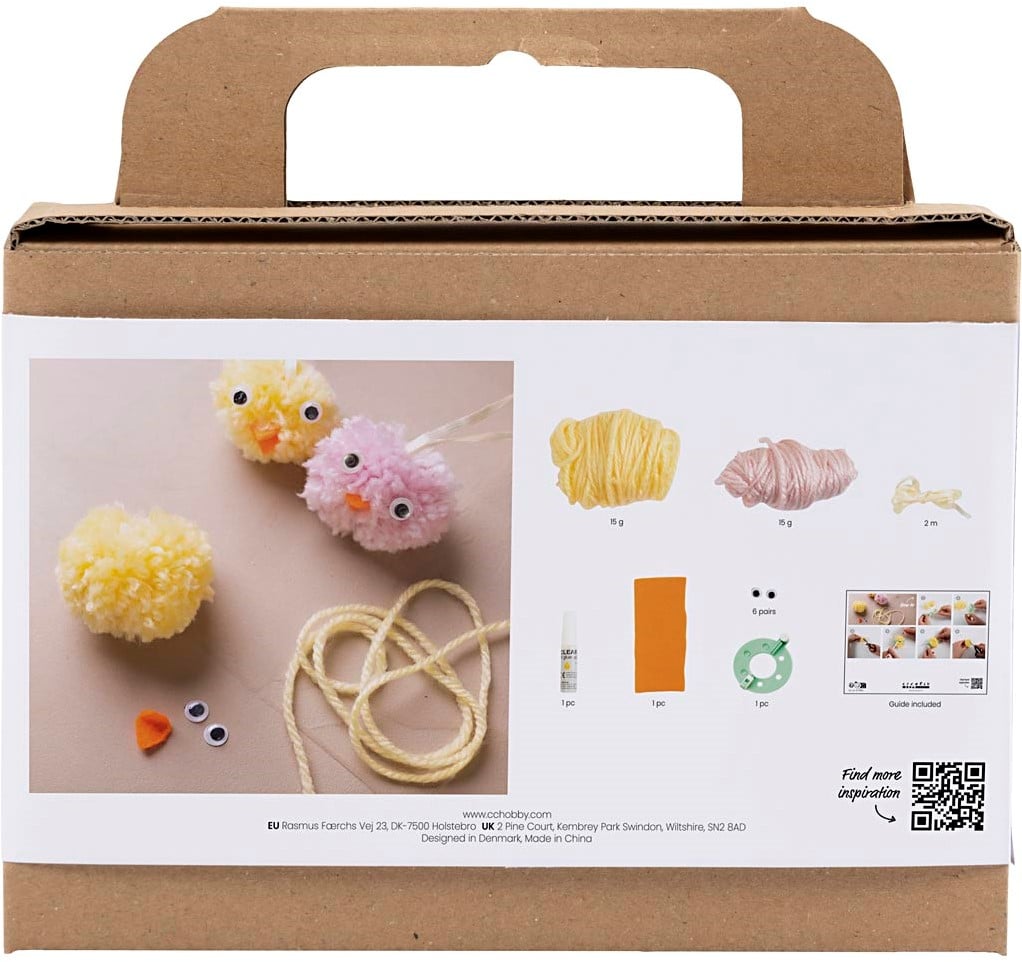 CC Mini Craft Kit Pompom, assorted colours, Chicks, 1 pack iHobby