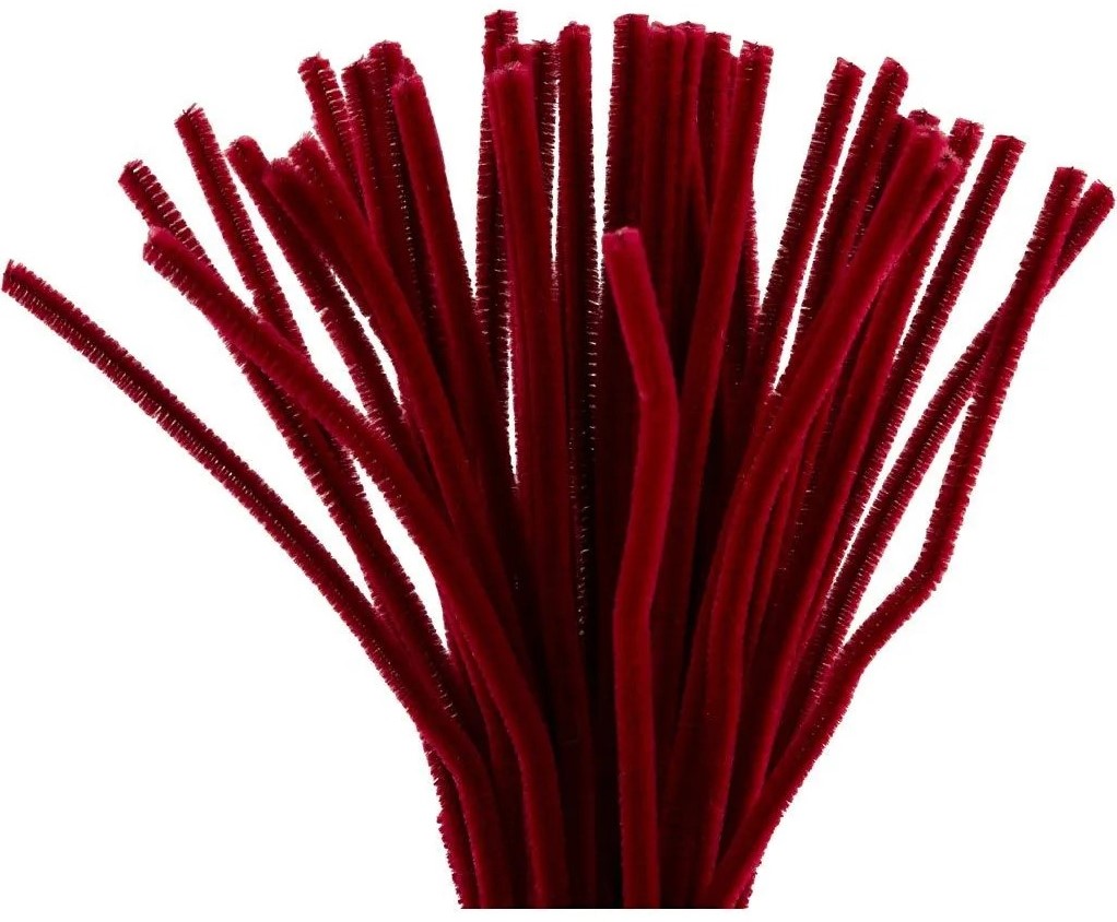 CC Chenille thread Dark red 6mm x 30 cm 50 piece iHobby