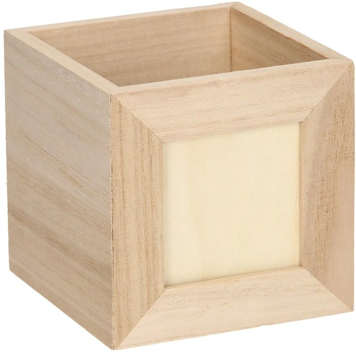 Wooden Pencil Box Photo Frame 10x10x10 cm iHobby