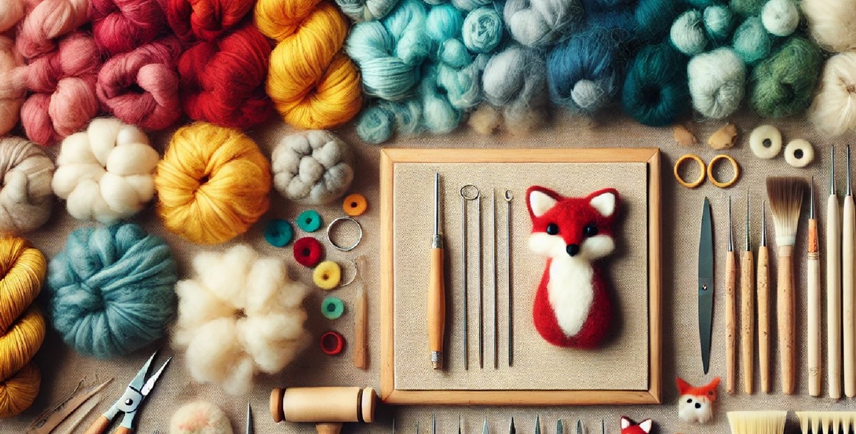 Materialen voor het beginnen met naaldvilten