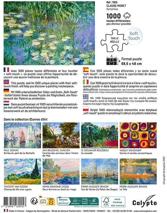 Sentosphere Puzzle Water Lilies Claude Monet 1000 pieces iHobby